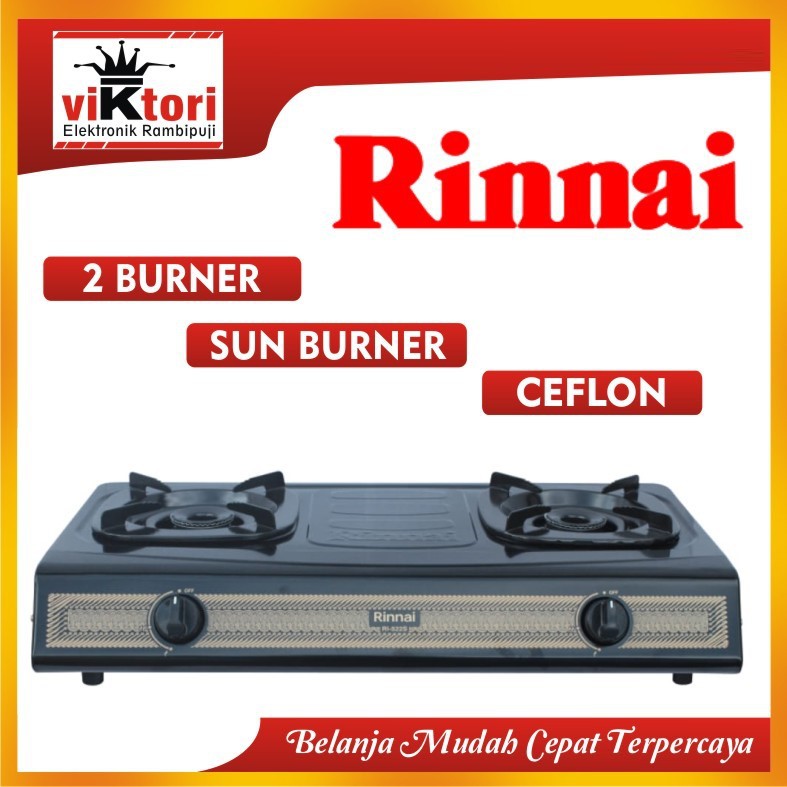 Jual RINNAI KOMPOR GAS 2 TUNGKU RI522S / KOMPOR GAS RINNAI SUN BURNER ...