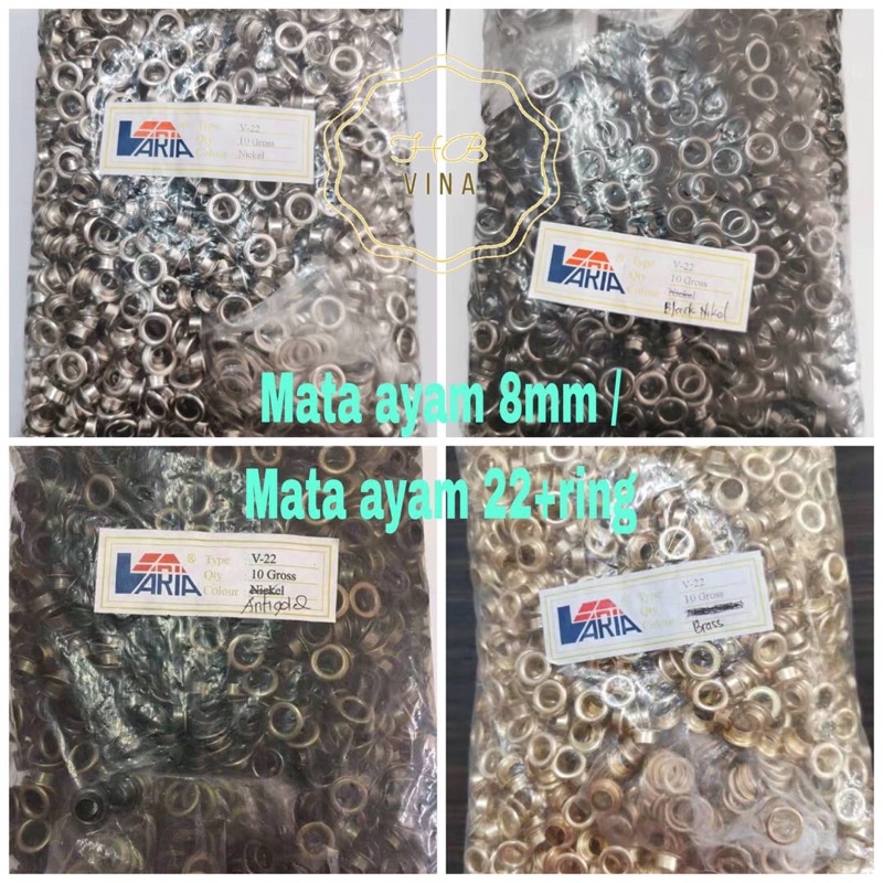 Jual mata ayam eyelet 8mm / mata ayam 22 + ring / 10gross | Shopee ...