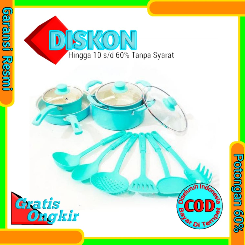 Jual Panci Set 13 Pcs TRI J Cookware Wajan Penggorengan Serbaguna Dan ...