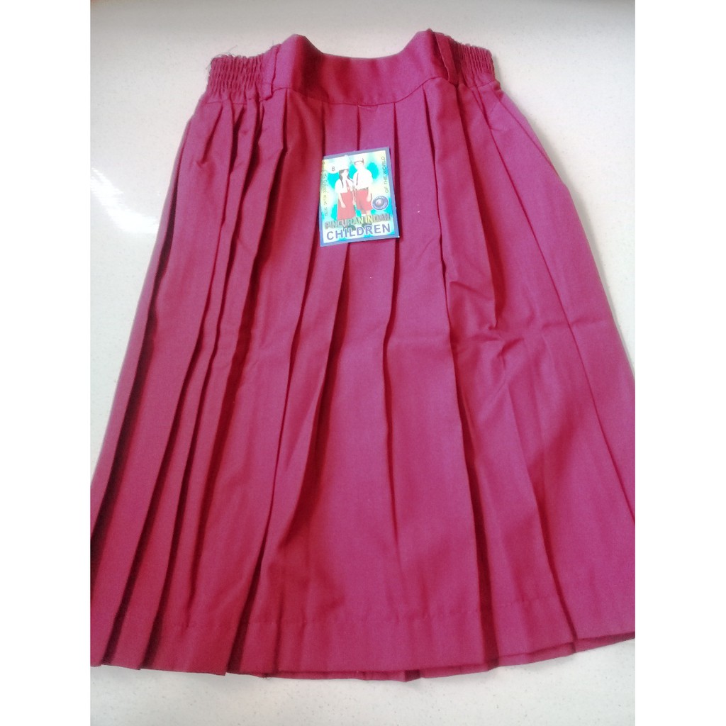 Jual Rok Seragam SD Merah Pendek Karet Rempel Size 8 Famatex - Children ...