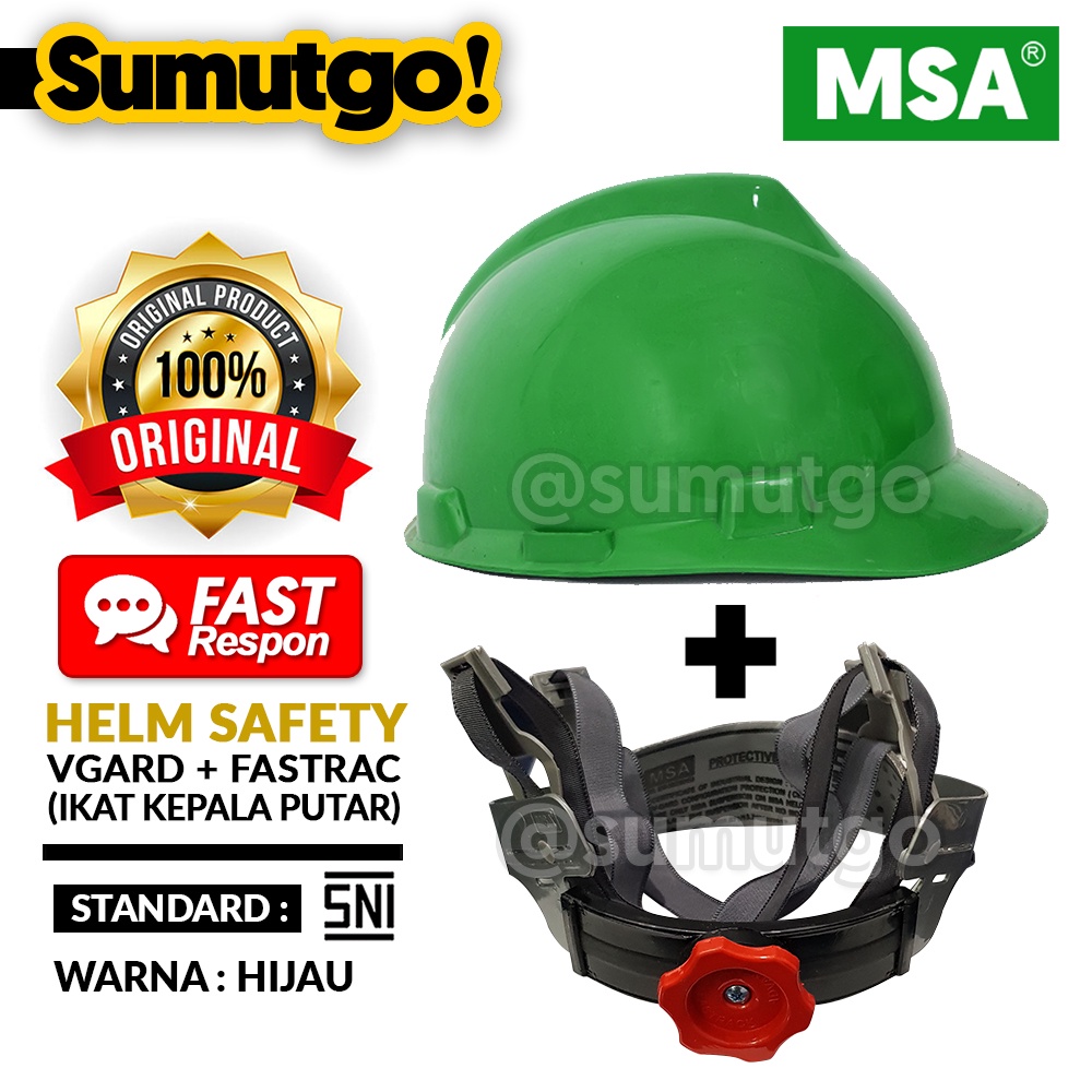Jual MSA VGARD Lokal Helm Safety ikat Putar Proyek Hijau / Safety ...