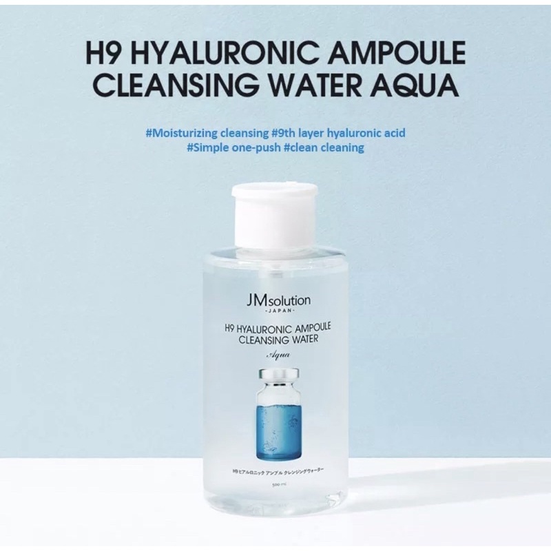Jual JMsolution H9 Hyaluronic Ampoule Cleansing Water 500ml | Shopee Indonesia