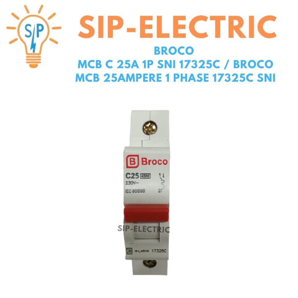 Jual Broco Mcb C 25A 1P Sni 17325C / Broco Mcb 25Ampere 1 Phase 17325C Sni | Shopee Indonesia