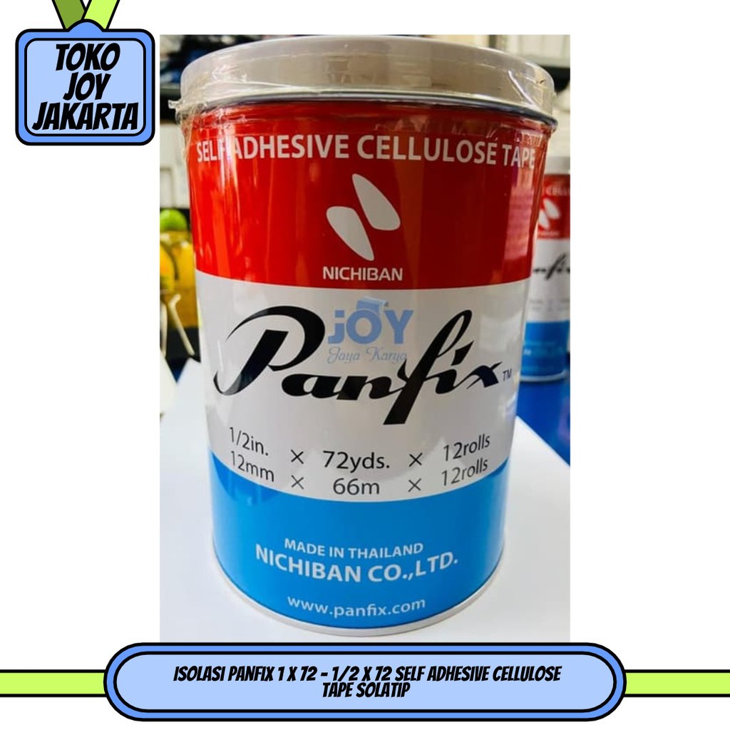 Jual Isolasi panfix 1 x 72 - 1/2 x 72 Self Adhesive cellulose tape ...
