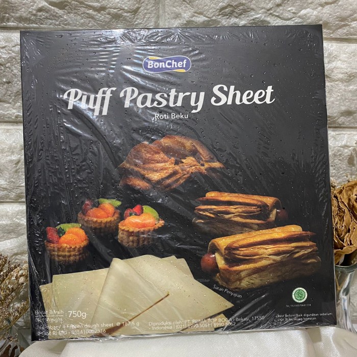 Jual PUFF PASTRY SHEET BONCHEF ROTI BEKU 740 GR/ 4 LEMBAR KULIT PASTRY ...