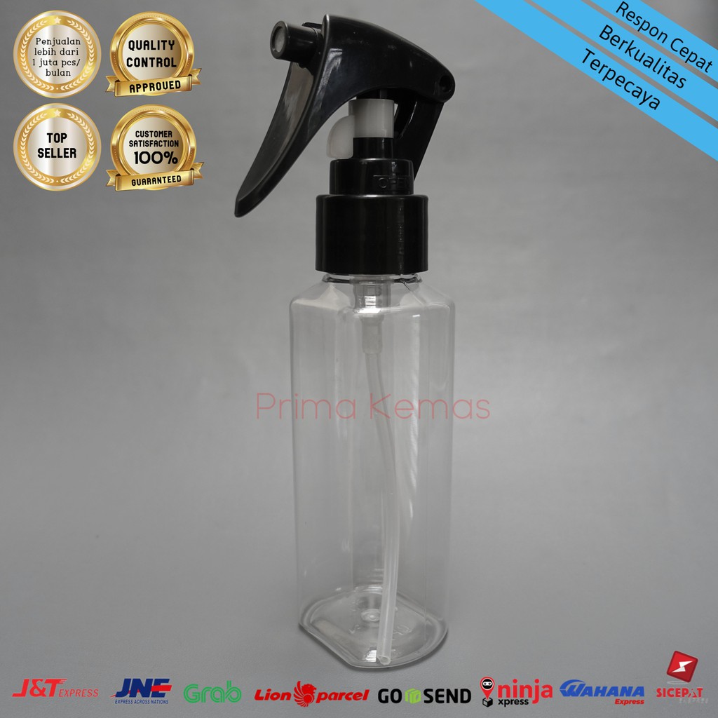 Jual Botol Trigger Spray 100 ml - botol kosmetik 100 ml - botol skincare Pet SQ 100 ml Natural ...