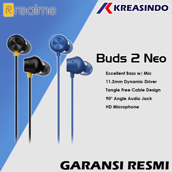 Jual REALME Buds 2 Neo Super BASS Earphone with Mic ORIGINAL Garansi ...
