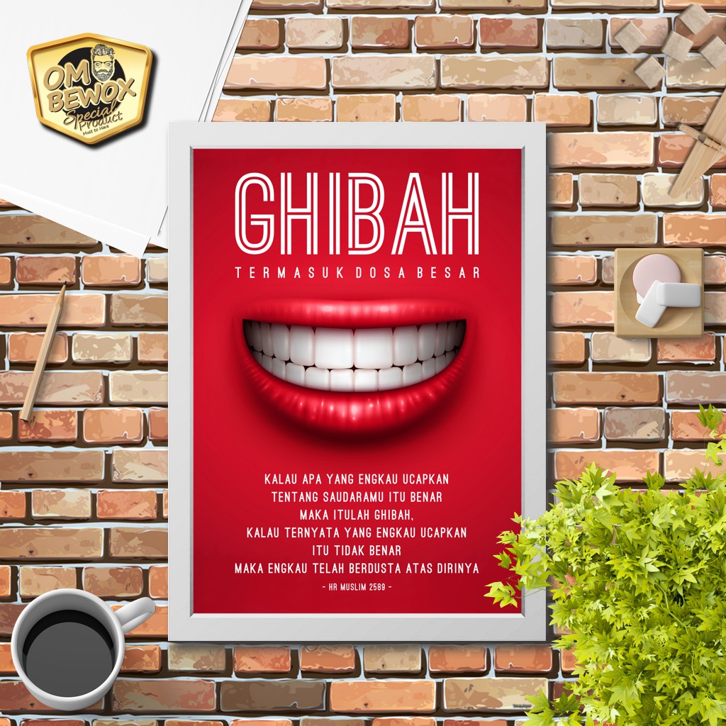 Jual Poster Hiasan dinding quote islami - Ghibah 1 - Dekorasi pajangan ...