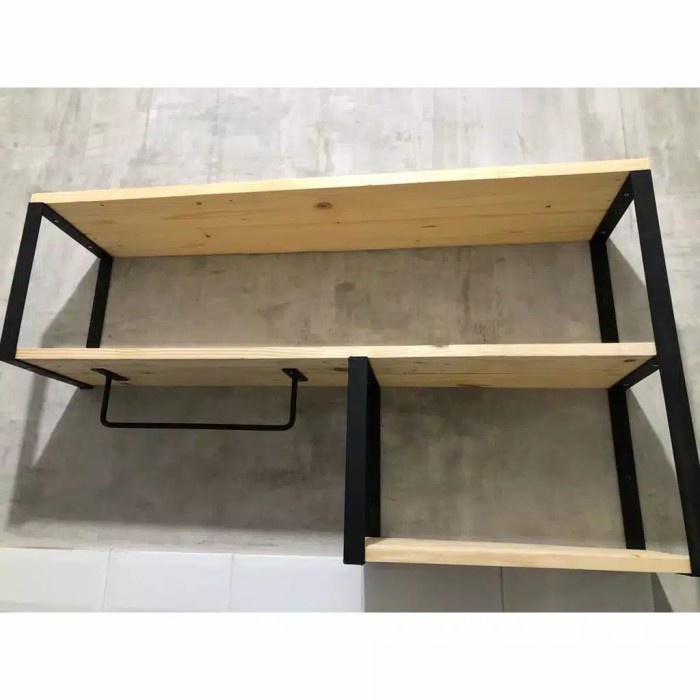 Jual Rack Bumbu - Ambalan Rak Dapur Besi Dan Kayu Rak Bumbu Kitchen Set ...