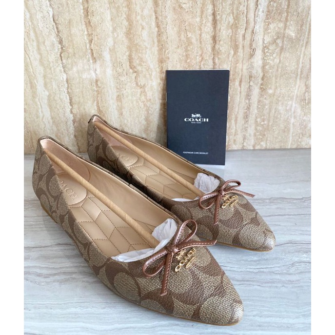 Jual Coach Annabelle Ballet shoes signature Khaki/sepatu coach ori ...