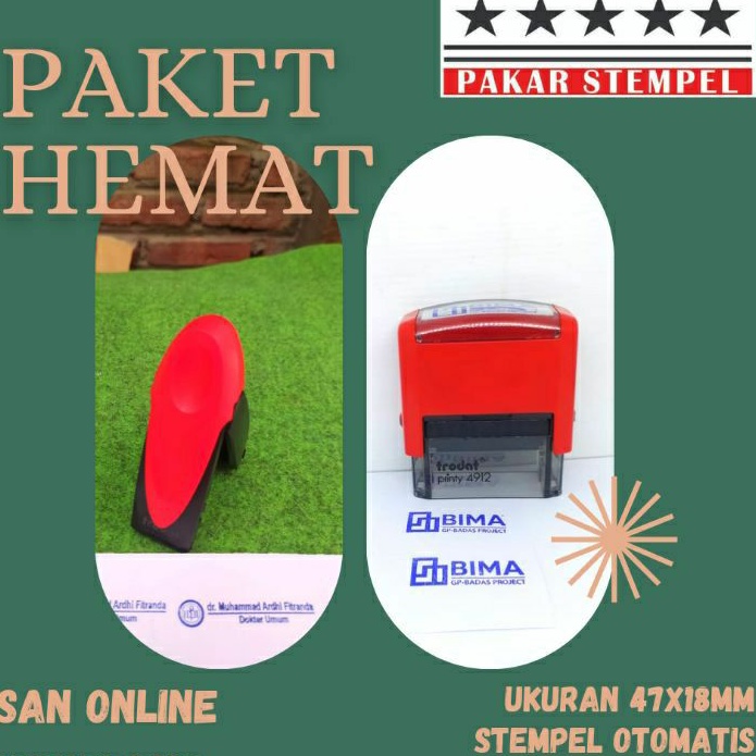 Jual stempel trodat termurah 4912 p2f 2warna stempel dokter stempel perusahaan | Shopee Indonesia