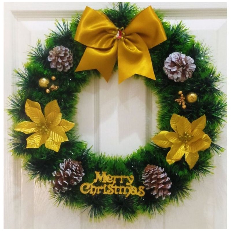 Jual Krans Natal Ukuran Jumbo 35cm Hiasan Pintu | Shopee Indonesia