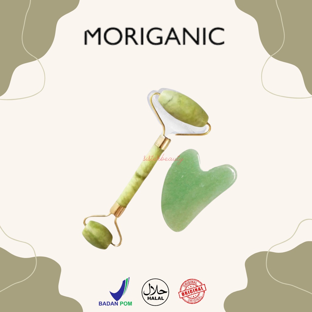 Jual SisterBeauty - Moriganic Green Guasha dan Jade Roller Face Roller ...