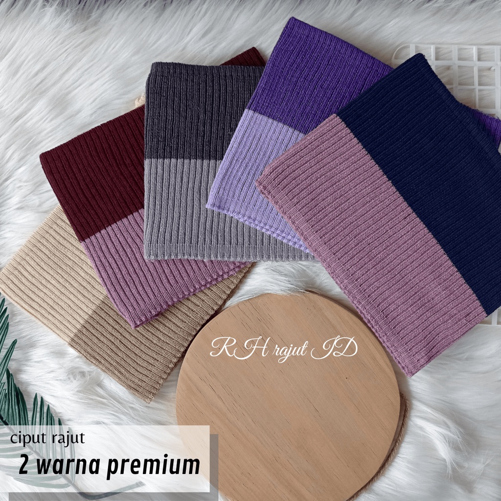Jual Ciput Rajut Bandana 2 warna premium / inner rajut dalaman kerudung ...