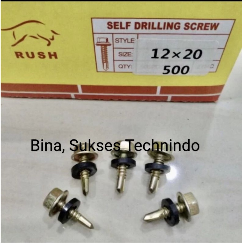 Jual 12x20 self drilling rufing screw 3/4 baut atap seng canopi canopy ...