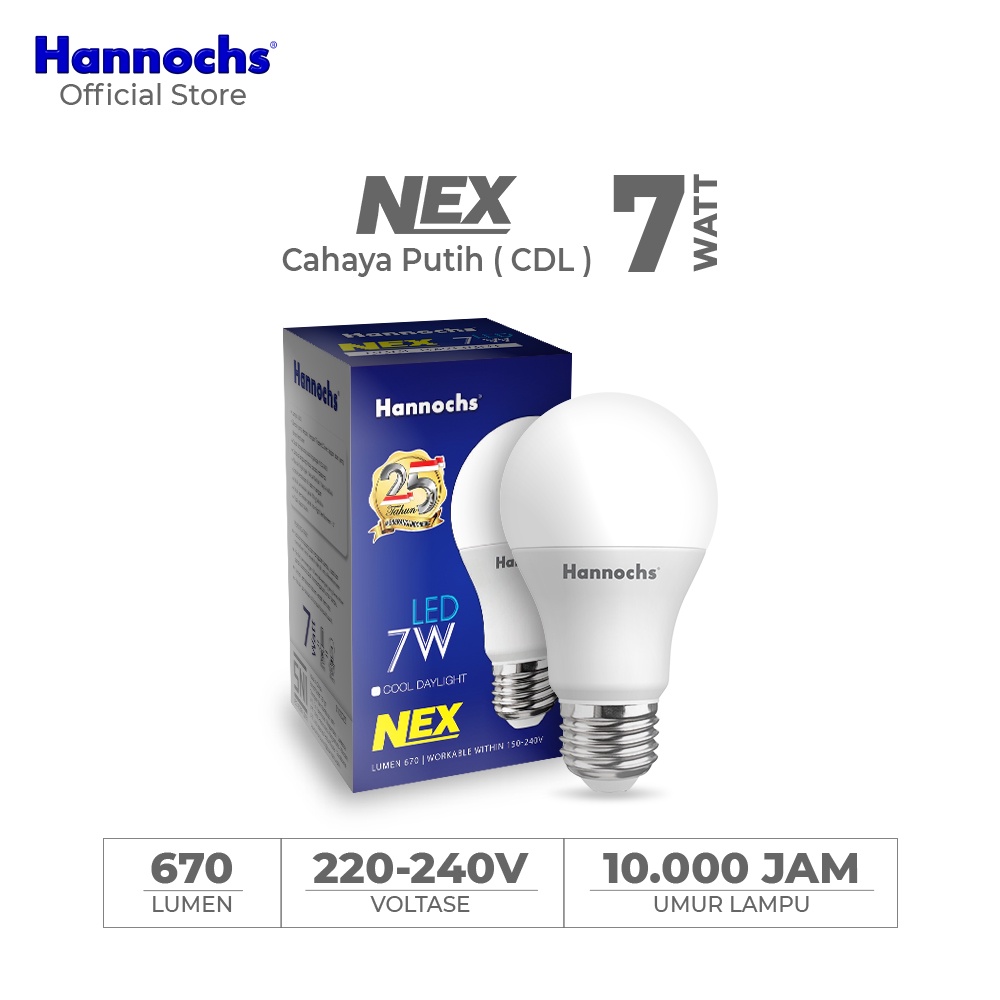 Jual Hannochs Lampu Bohlam LED NEX 7W Cahaya Putih | Shopee Indonesia
