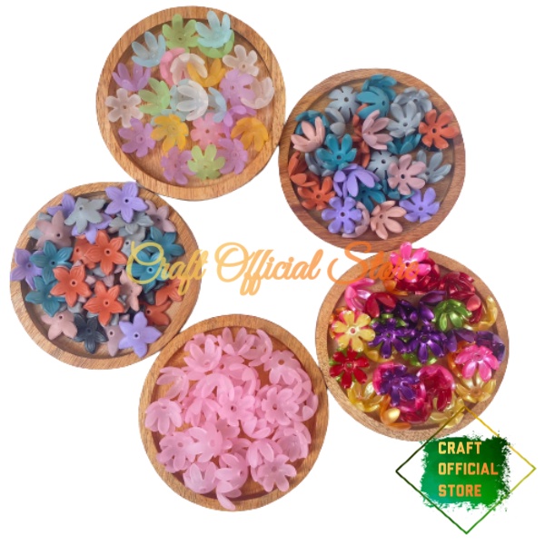 Jual Manik Mote Kelopak Bunga Manik Mute Cangkang Acrylic | Shopee ...