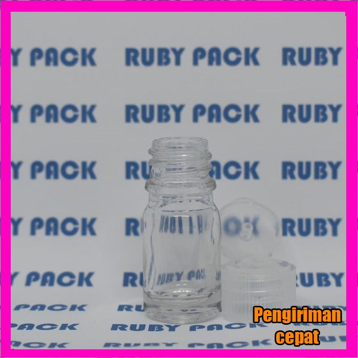 Jual [ isi 10Pcs ] Botol Kaca 5ml Fliptop Natural Bening Tebal | Shopee Indonesia
