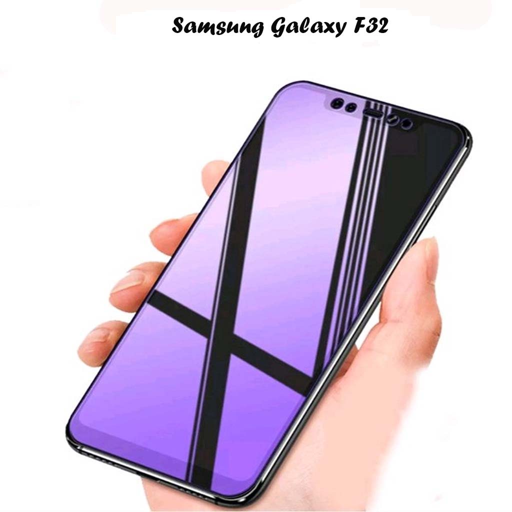 Jual Tempered Glass Samsung Galaxy F32 Matte Blue Light Anti Gores Full ...