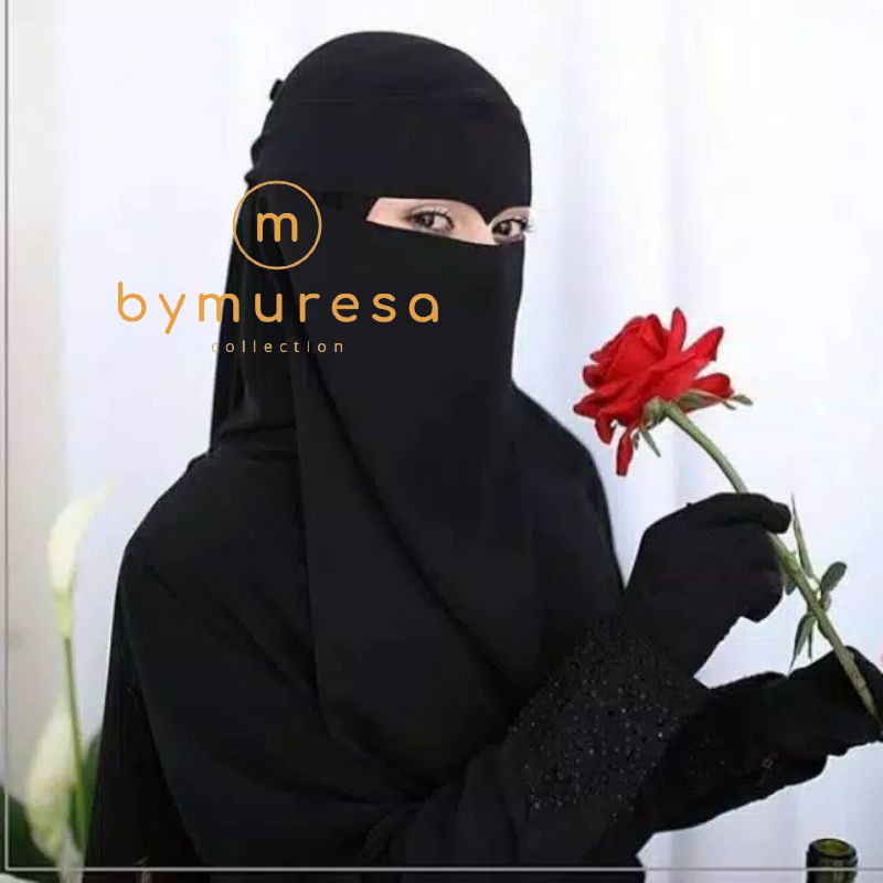Jual Bymuresa NIQAB ELANG SIFON/BANDANA CADAR HITAM/NIQOB YAMAN PREMIUM ...