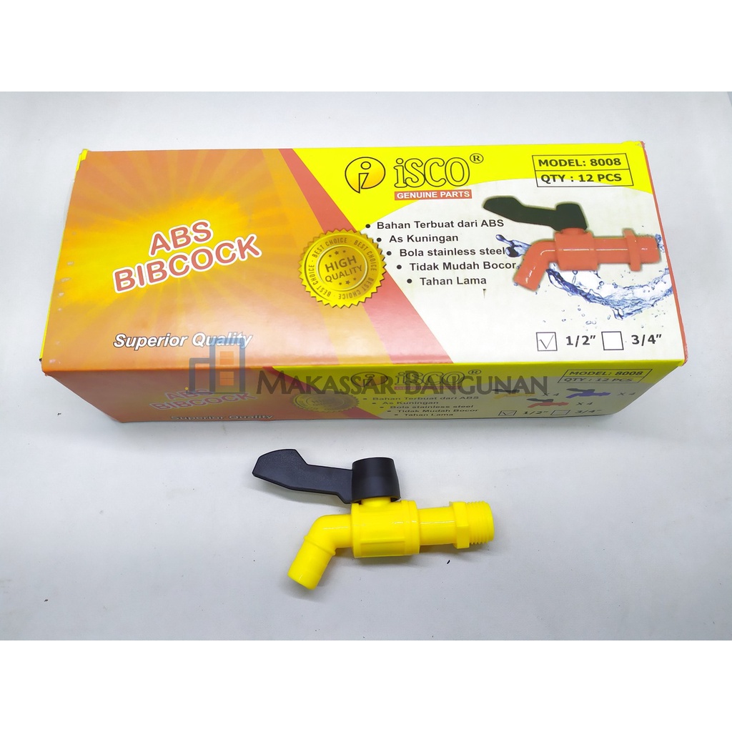 Jual ISCO Kran Air PVC Bolak Balik ABS 8008 1/2 " & 3/4 " - Keran Air ...
