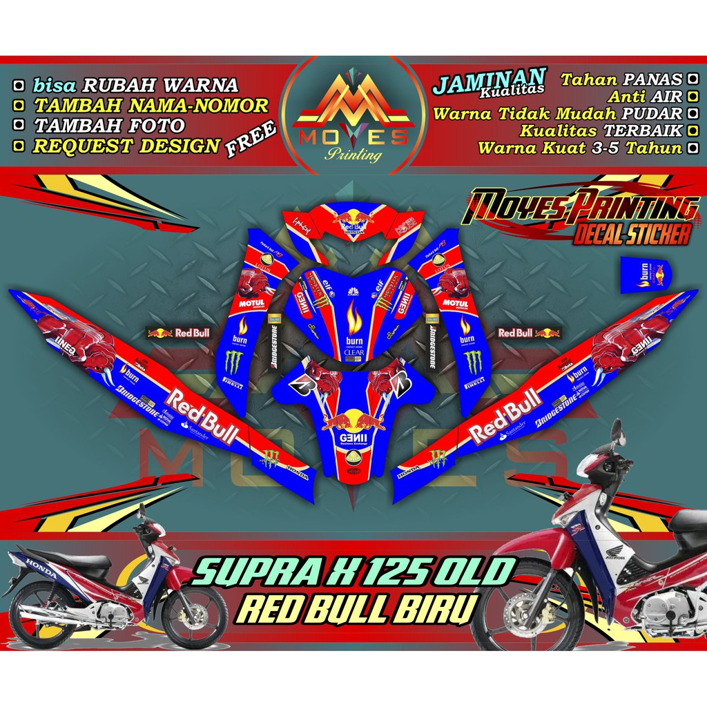 Jual decal motor - sticker motor - decal sticker honda supra x 125 old ...