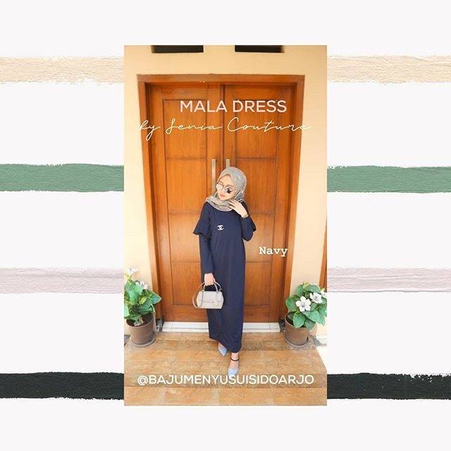 Jual READY MALA DRESS NAVY SENIA COUTURE SCHIJAB | Shopee Indonesia