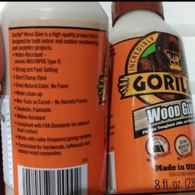 Jual Lem Kayu Wood Glue Lem Kuat Serbaguna 236ml Gorilla Made In USA ...