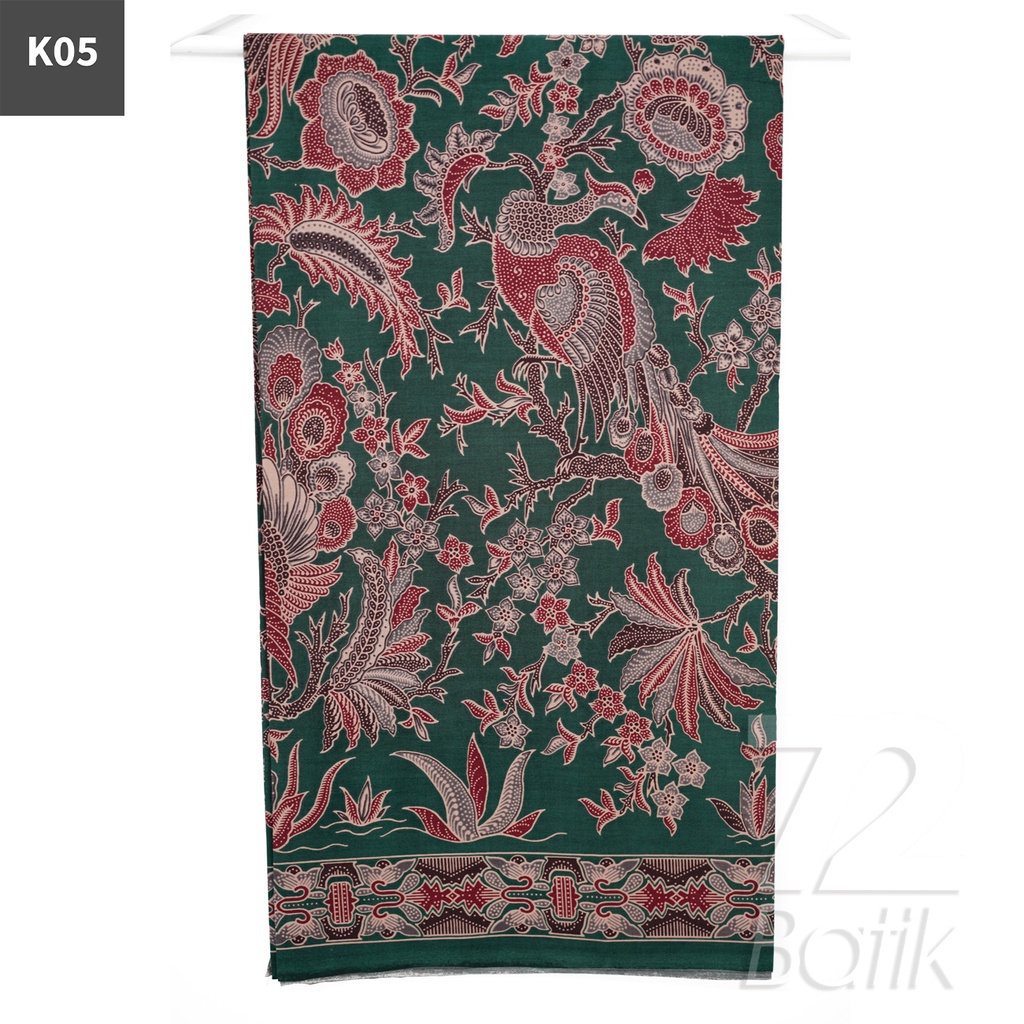 Jual KAIN BATIK PREMIUM Bahan Katun Motif Burung Merak Warna Hijau ...