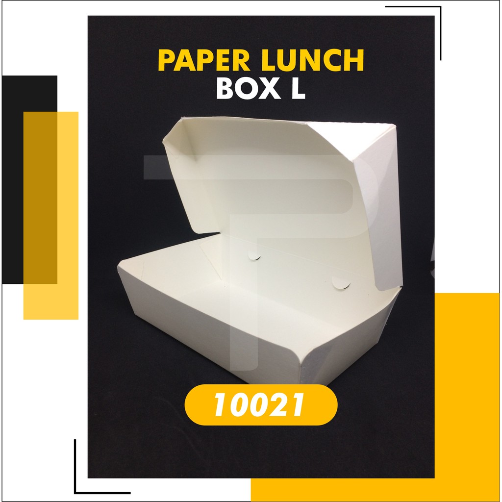 Jual Paper Lunch Box Ukuran L isi @100 pcs / Kotak Kertas Makanan ...