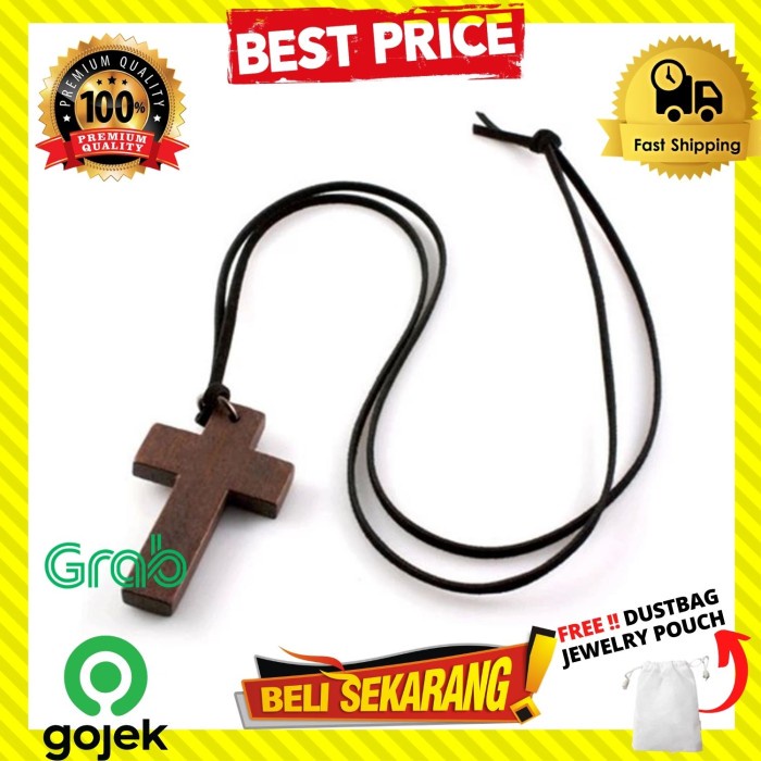 Jual KALUNG TALI HITAM ADJUSTABLE SALIB KAYU KRITEN PRIA WANITA UNISEX K149 | Shopee Indonesia