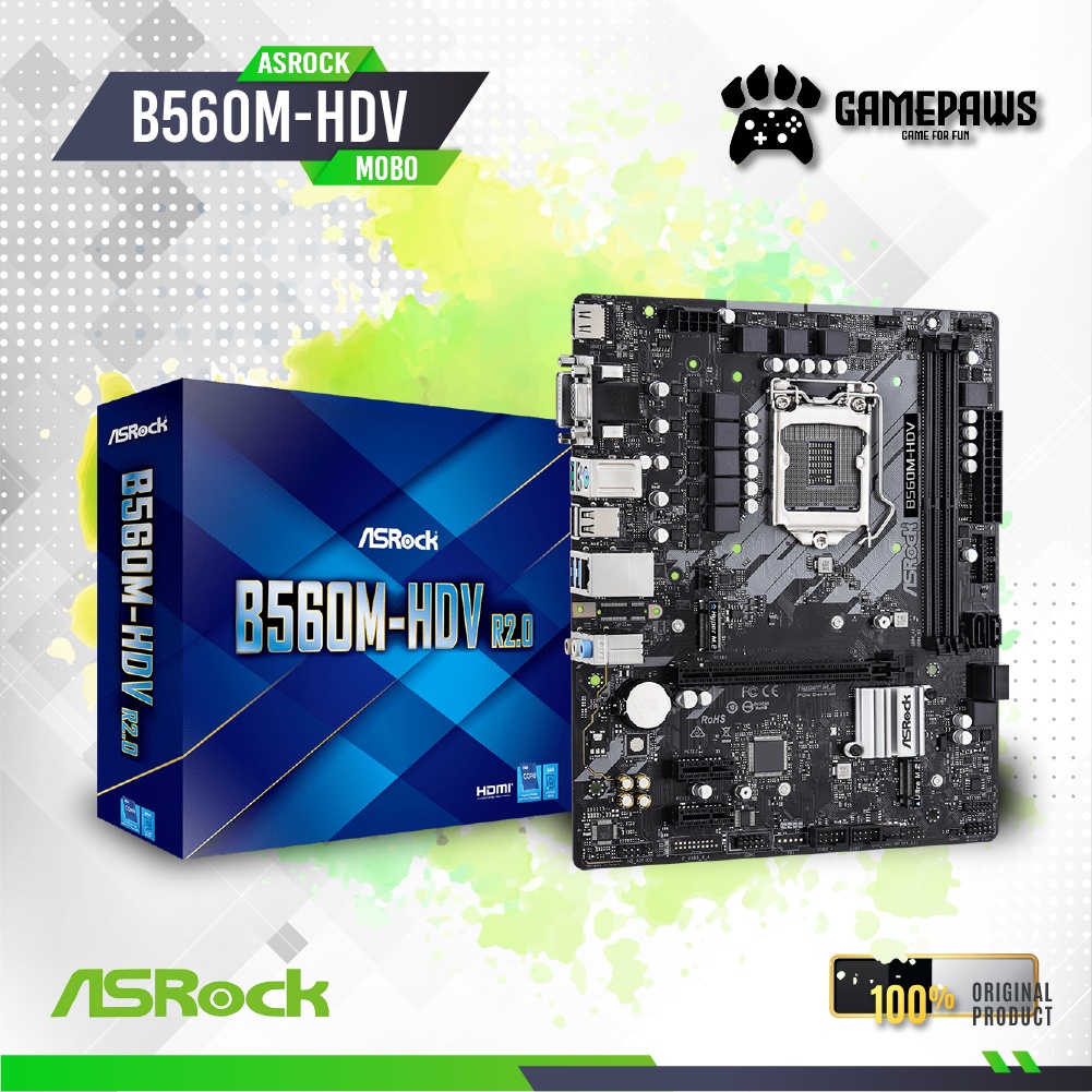 Jual ASROCK B560M-HDV R2.0 Motherboard Intel B 560 LGA 1200 M-ATX ...