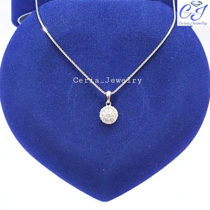 Jual Kalung Perak Wanita Asli Silver 925 Lapis Emas Putih Model Liontin ...