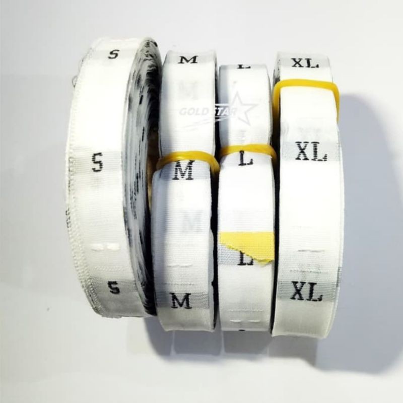 Jual Label size ukuran SML woven putih roll kecil | Shopee Indonesia