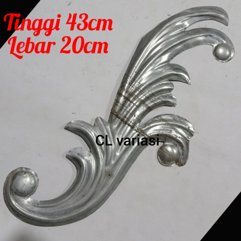 Jual daun alferom plat besi 2muka 43x20cm ornamen aksesoris pagar besi ...