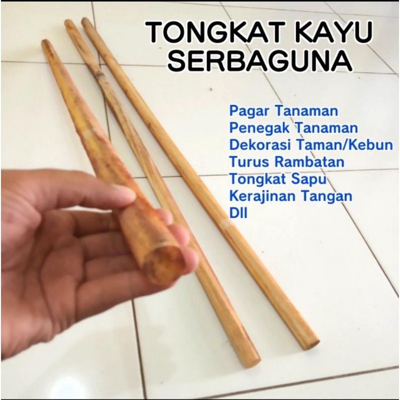 Jual Tongkat Kayu Bulat 73cm untuk Turus Pagar Taman dan Kebun | Shopee ...