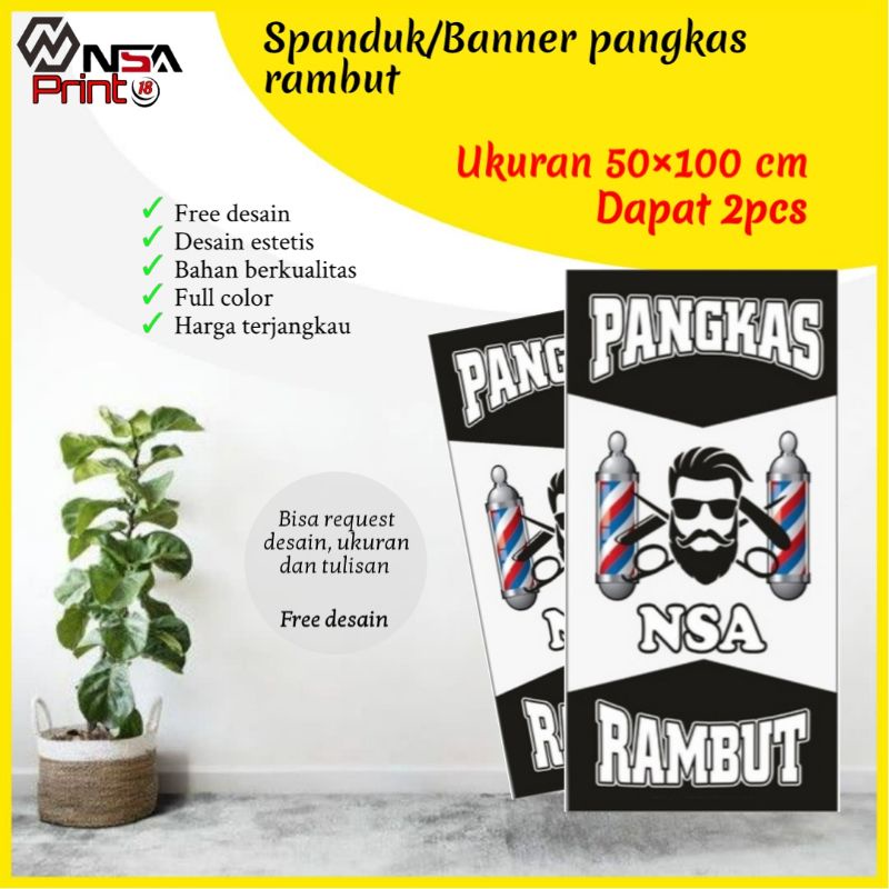 Jual spanduk/banner, spanduk pangkas rambut, banner barbershop BELI 1 ...