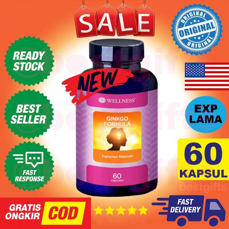 Jual WELLNESS GINKGO FORMULA - 60 KAPSUL VITAMIN OTAK | Shopee Indonesia