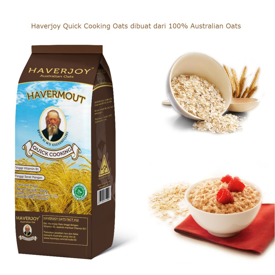 Jual HAVERJOY HAVERMOUT QUICK COOKING 1KG Cokelat / Halal | Shopee ...