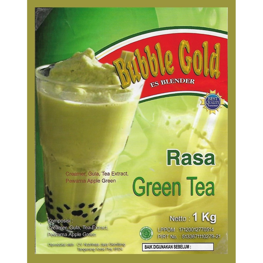 Jual KEMASAN 1KG BUBBLE GOLD GREEN TEA | SERBUK MINUMAN RASA TEH HIJAU ...