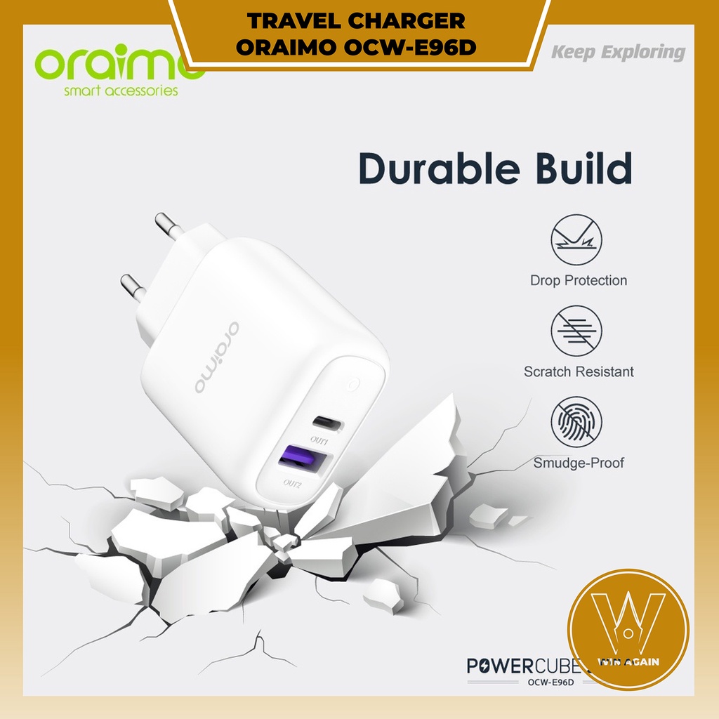 Jual TRAVEL Charger Handphone Oraimo OCW-E96D Dual Port Smart Ultra ...