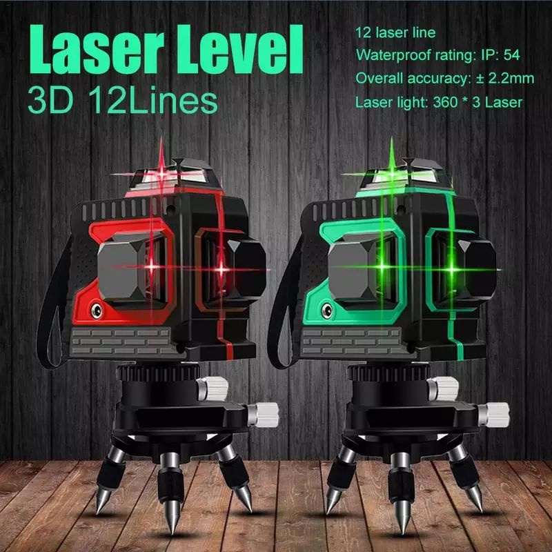 Jual paket laser level tripod 3D 12 line 4D 16 line rotary cross line ...