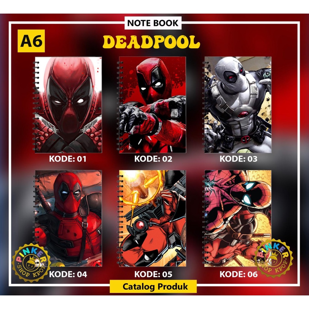 Jual Note/Notebook ANIME DEADPOOL A6 10,5 x 14,8 cm seri A ISI 50 ...
