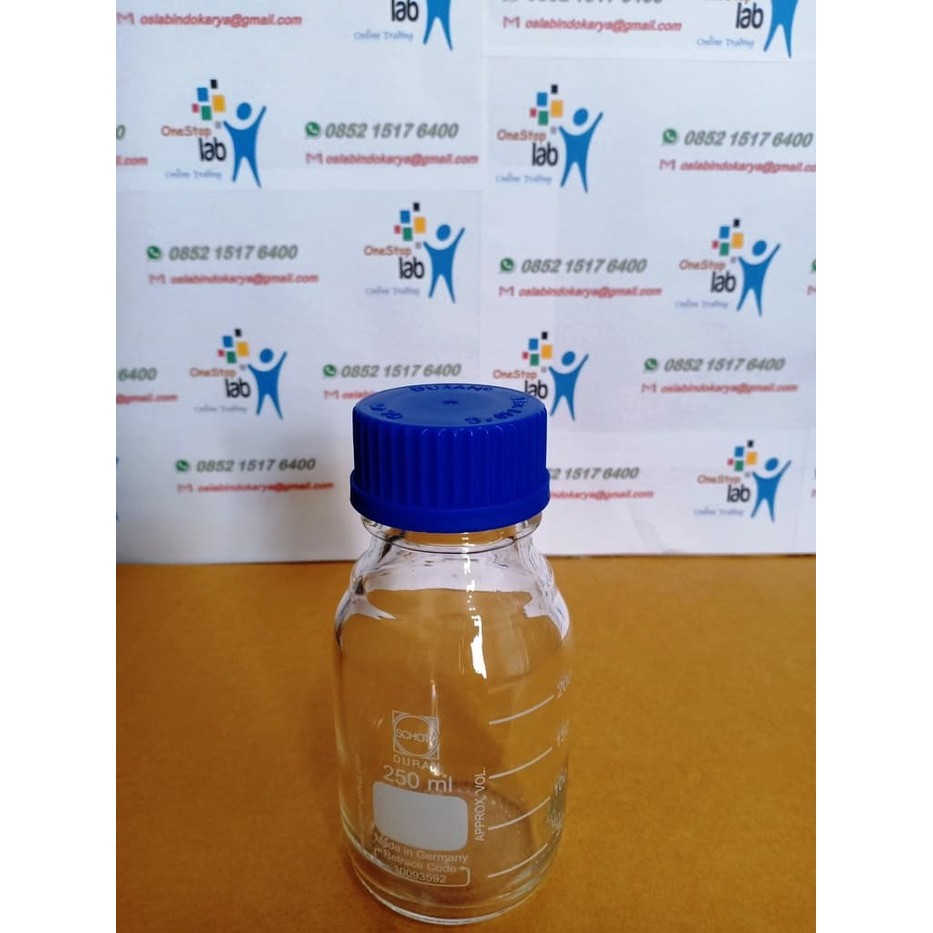 Jual Botol Lab sample cap 250 ml Laboratory Bottle clear screw DURAN ...