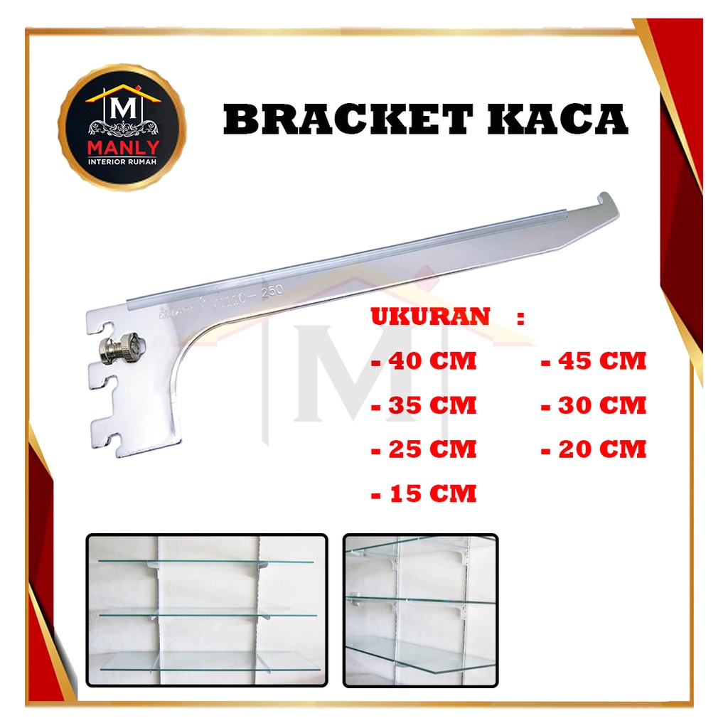 Jual Daun Bracket Kaca / Braket Kaca / Siku Braket Besi Penyangga Rak ...