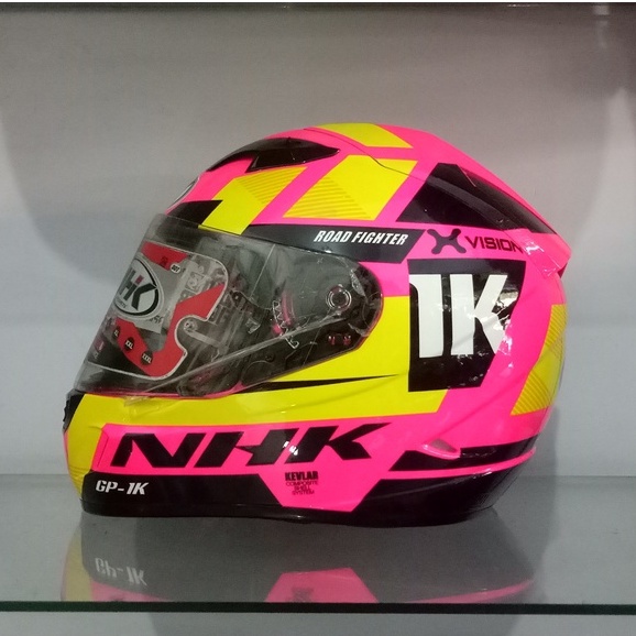 Jual HELM NHK GP 1000 NEURO PINK YELLOW FLUO ORIGINAL | Shopee Indonesia