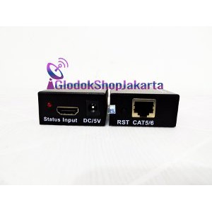 Jual HDMI EXTENDER CAT 5E 6 568B 60 METER TX TO RX KABEL LAN RJ45 ...