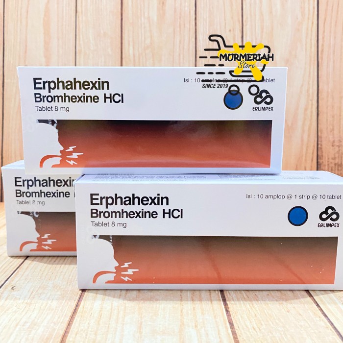 Jual ERPHAHEXIN BROMHEXINE HCl 8 mg BOX isi 10 amplop(100 tab)- Obat Batuk | Shopee Indonesia