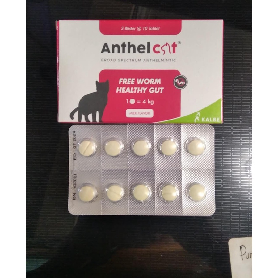 Jual Anthel Cat Obat Cacing Pengganti Drontal Per Tablet | Shopee Indonesia