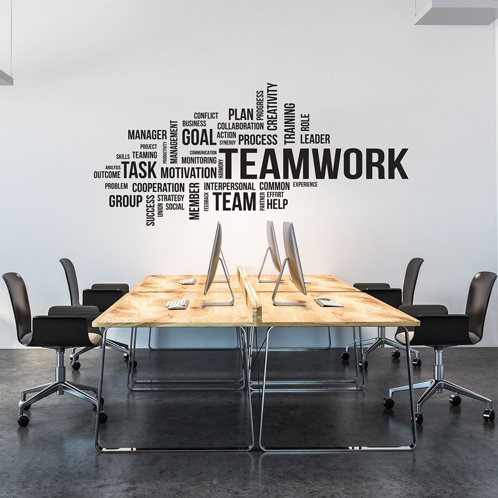 Jual Office Wall Decal Teamwork Office Motivational Decor Vinyl Wall ...